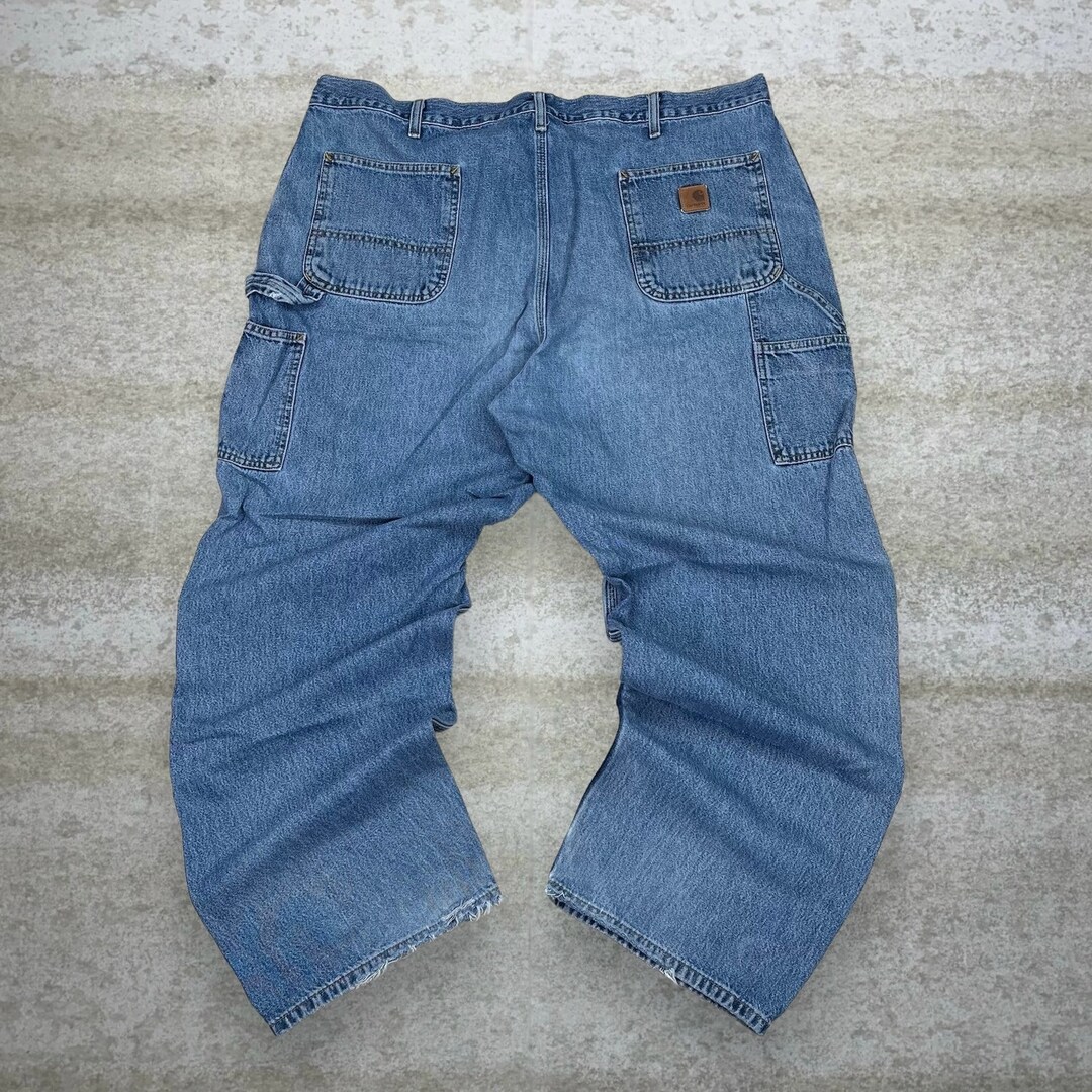 Vintage Carhartt Carpenter Jeans Medium Wash Denim Distress Baggy ...