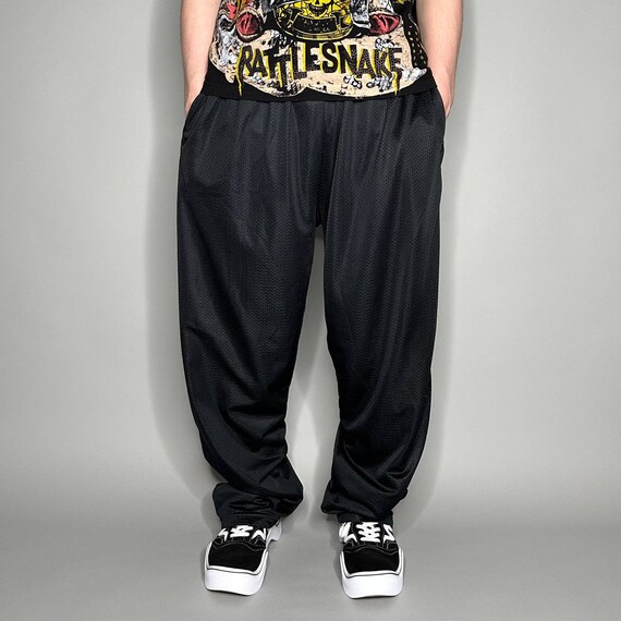 Vintage Champion Sweatpants Jet Black Polyester Embroidered Vintage Champion Sweatpants Jet Black Polyester Embroidered