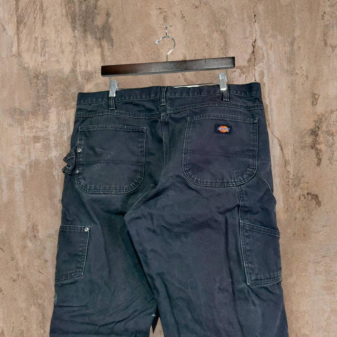 Vintage Dickies Carpenter Pants Jet Black Canvas Baggy Fit Dungarees ...