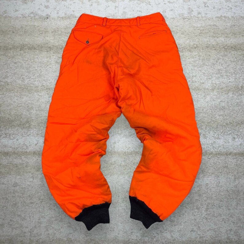 True Vintage Snow Pants Neon Orange Baggy Fit Cuffed Insulated Medium ...