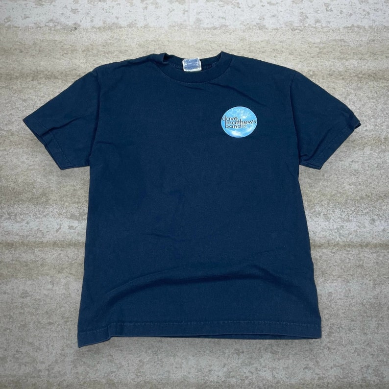Vintage Dave Matthews Band Concert T Shirt Navy Blue Made in USA Murina ...