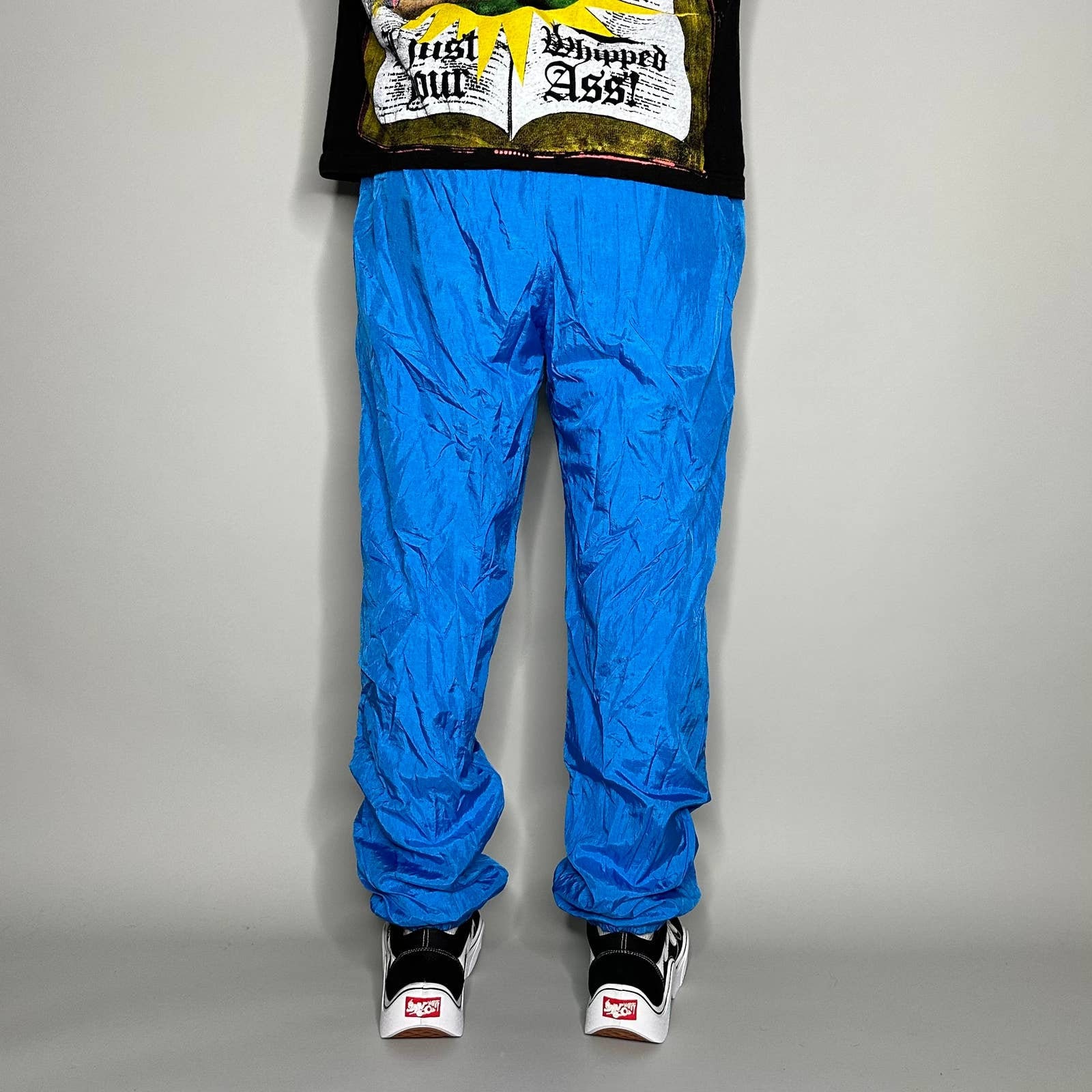 Vintage Nylon Track Pants Pacific Blue Nylon Joggers Baggy Vintage Nylon Track Pants Pacific Blue Nylon Joggers Baggy