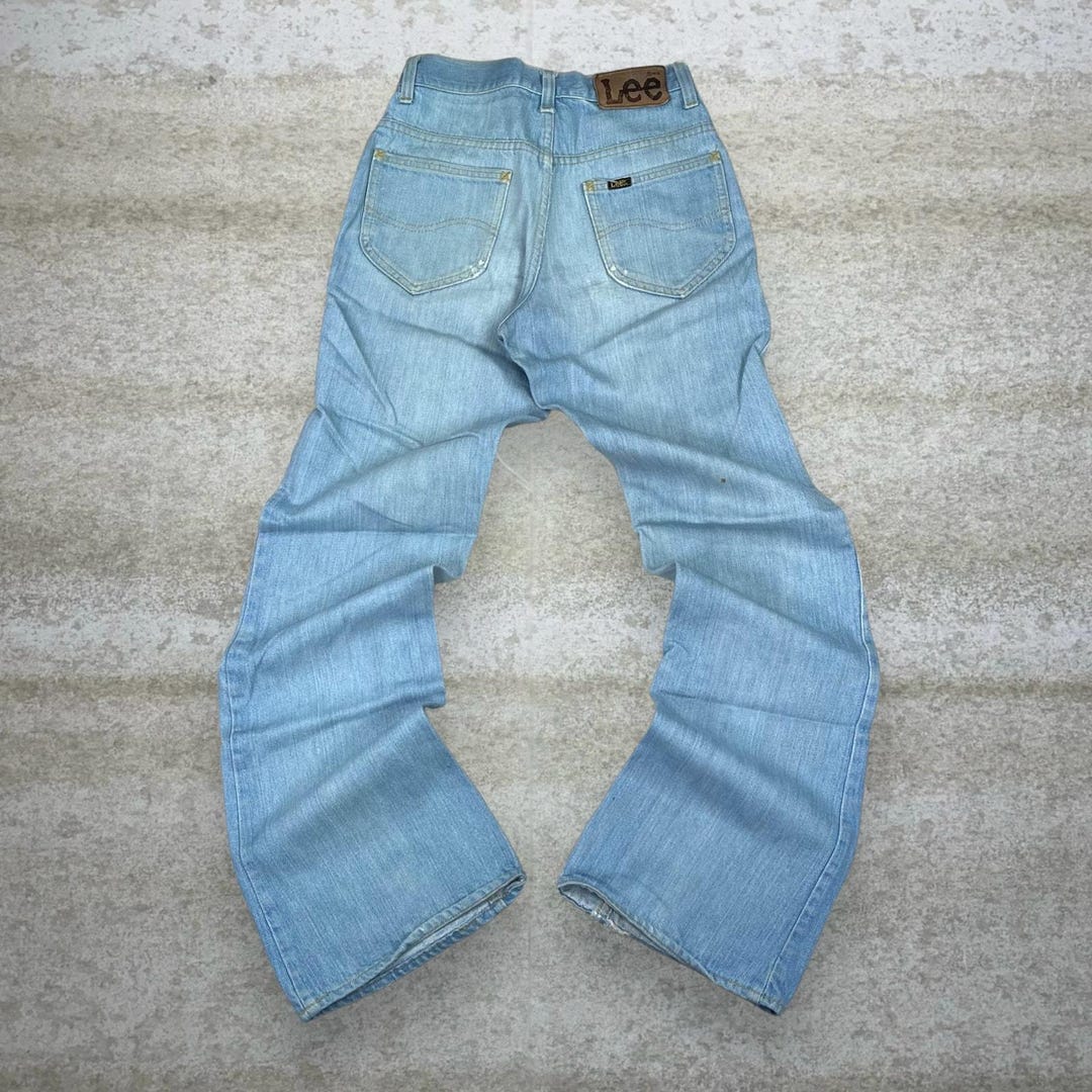 Vintage Lee MR Jeans 26x32 Bootcut Flared Fit Light Wash Denim Made in ...