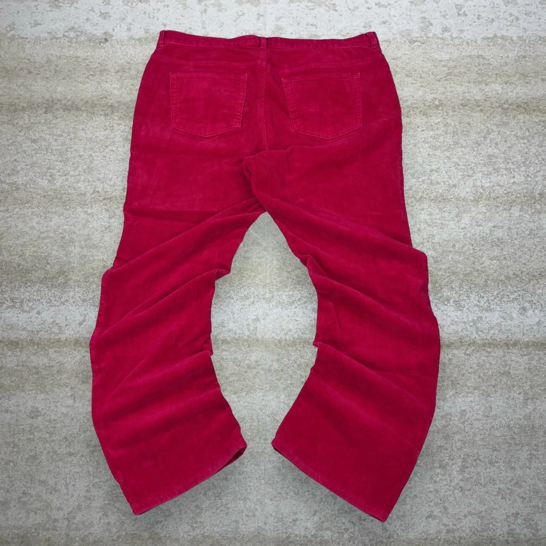 Vintage Chaps Corduroy Pants Crimson Red Flat Front Relaxed Fit ...