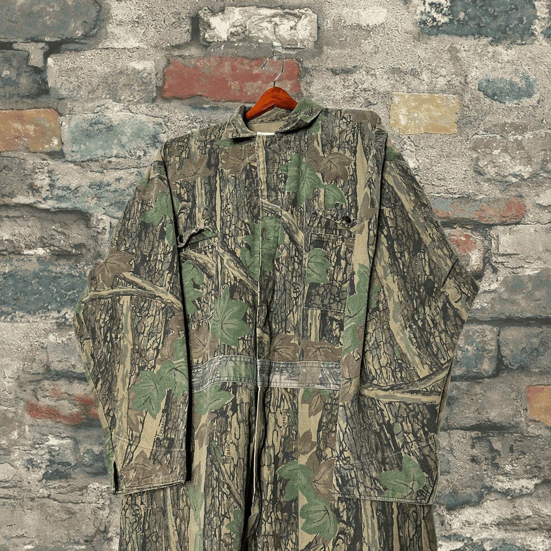 Vintage Hunting Camo Coveralls Gander Mountain Relaxed Fit 90s - Etsy
