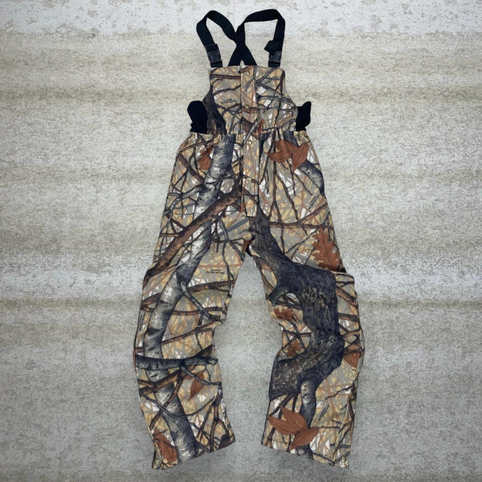 Vintage Cabelas Hunting Camo Overalls Baggy Wide Leg Fit Skyline Mens S Insulated Dry Plus ...