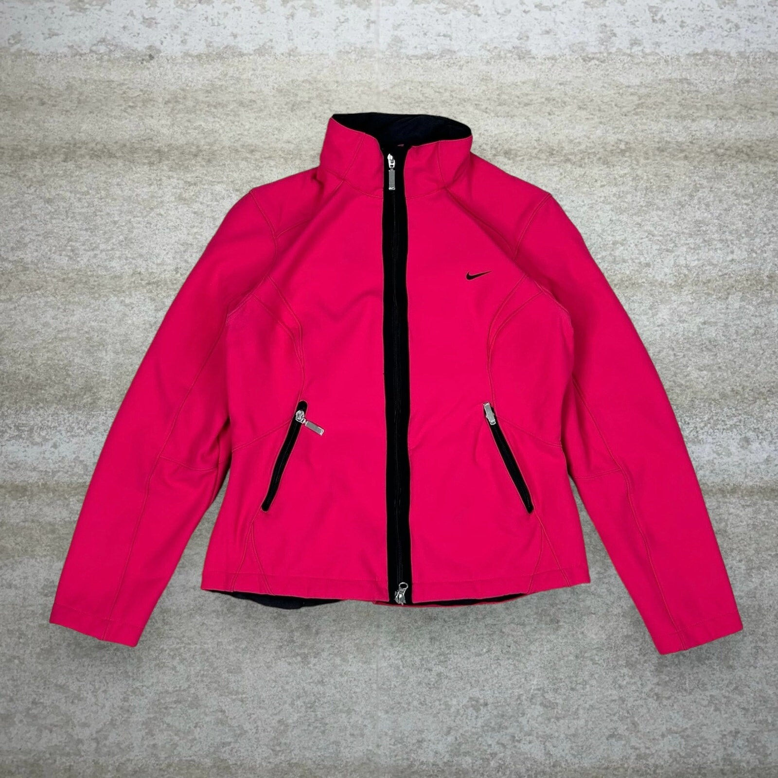 Vintage Nike Running Jacket Hot Pink Black Swoosh Full Zip Vintage Nike Running Jacket Hot Pink Black Swoosh Full Zip