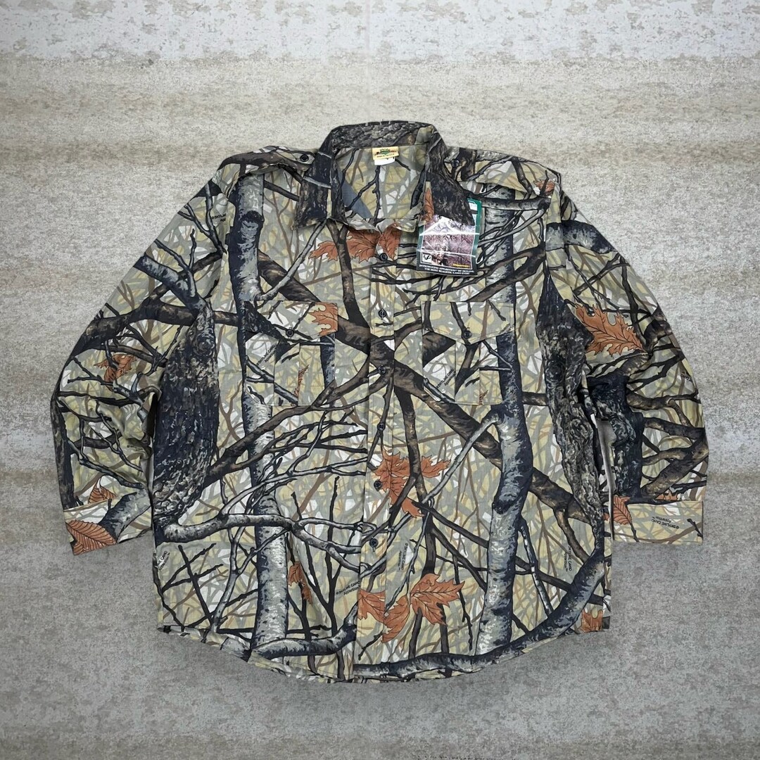 Vintage Hunting Camo Shirt XL Button up Made in USA Collared Ideal NWT ...
