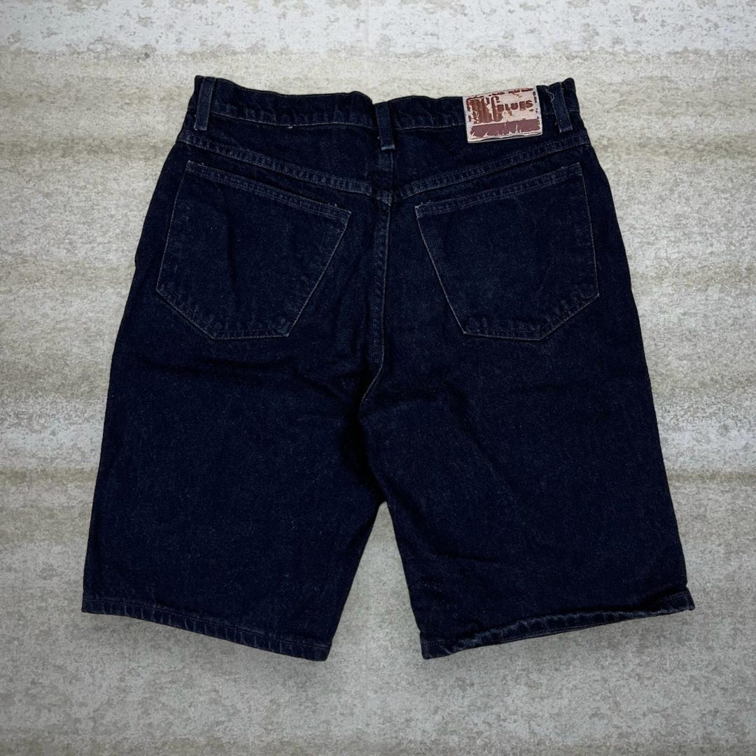 Vintage BCC Jean Shorts 32x10 Jet Black Wash Denim 10" Inseam Jorts 90s ...