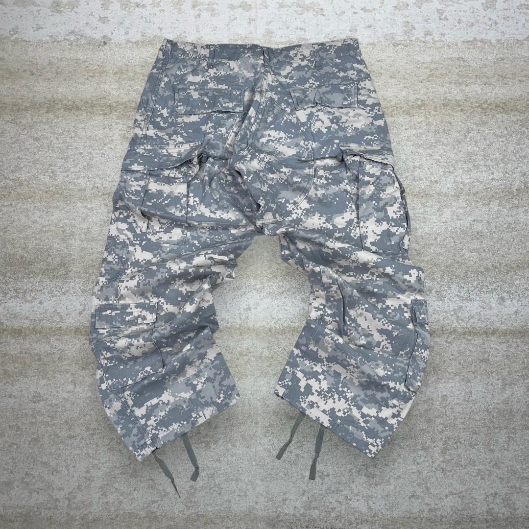 Vintage Military Digital Camo Tactical Pants Double Knees Medium Short ...