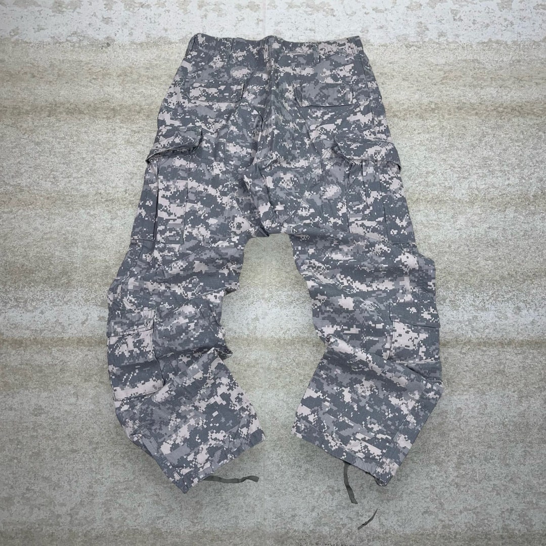 Vintage Military Camo Tactical Pants Baggy Double Knees Medium Long ...