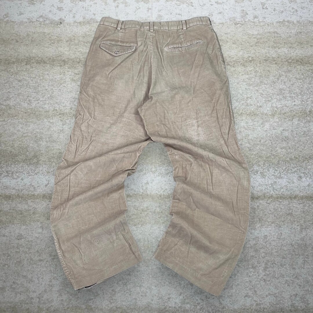 Vintage Corduroy Pants Light Tan Lands End Made in USA Pleated Front ...