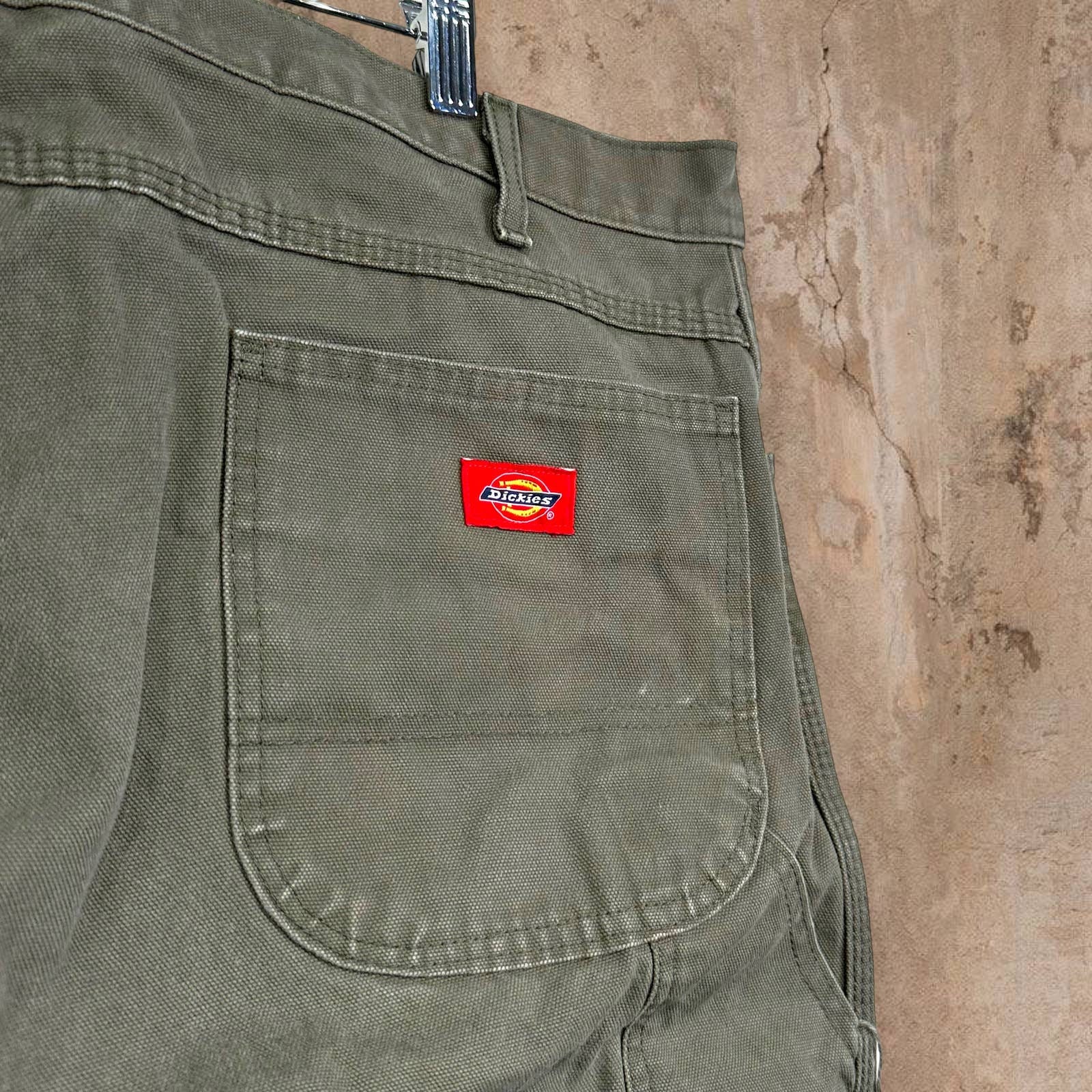 Vintage Dickies Carpenter Pants Moss Green Canvas Baggy Fit Dungarees ...