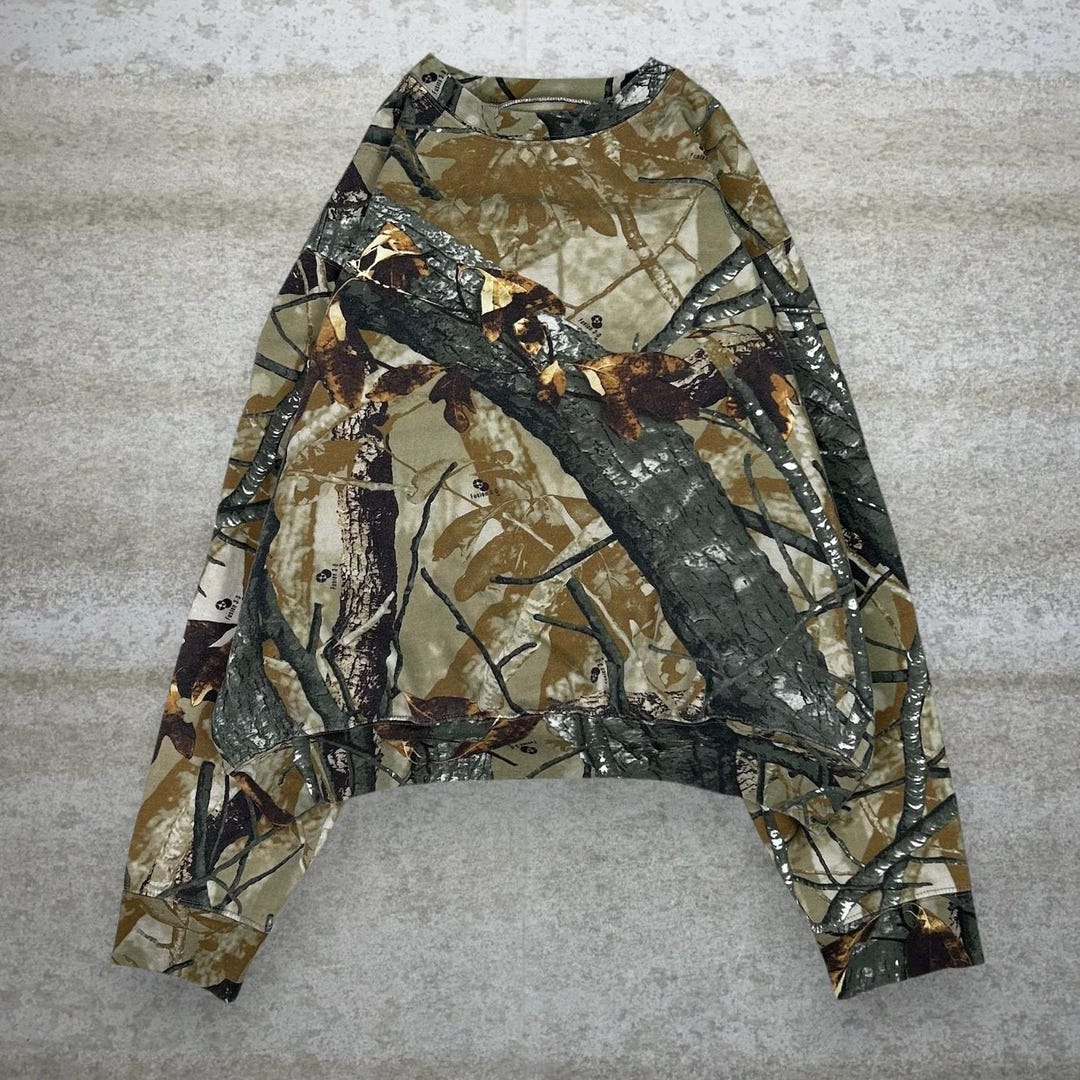 Vintage Fusion 3D Hunting Camo Sweatshirt XL Cotton Crewneck Woodland ...