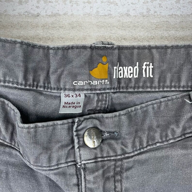 Vintage Carhartt Carpenter Pants Light Grey Canvas Relaxed Fit Dungarees 90s - Etsy