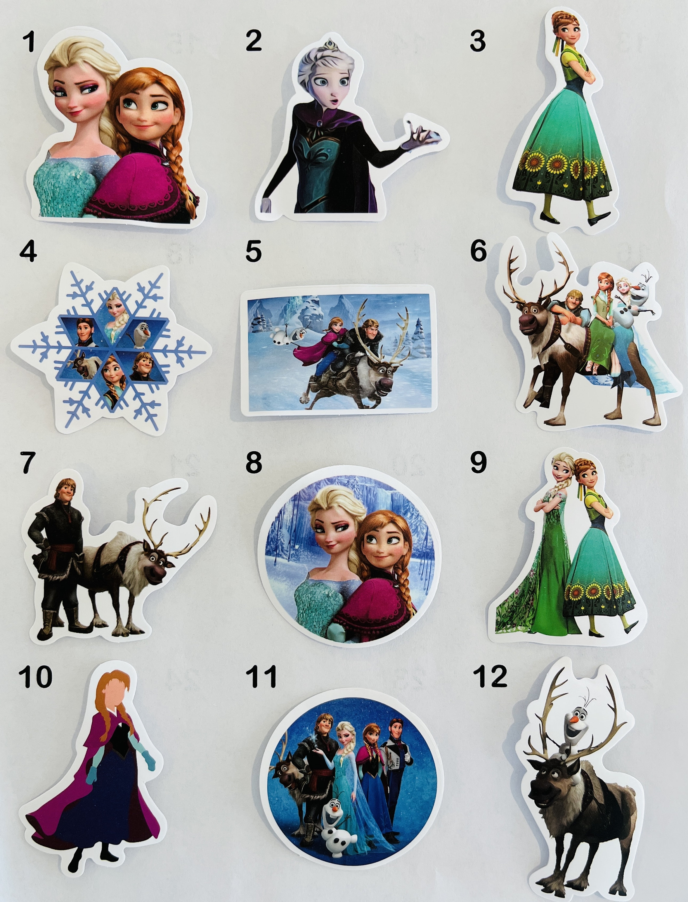 1-50 Pcs Frozen 1 & 2 Stickers, Elsa, Anna, Olaf, Kristoff, Sven, Let ...