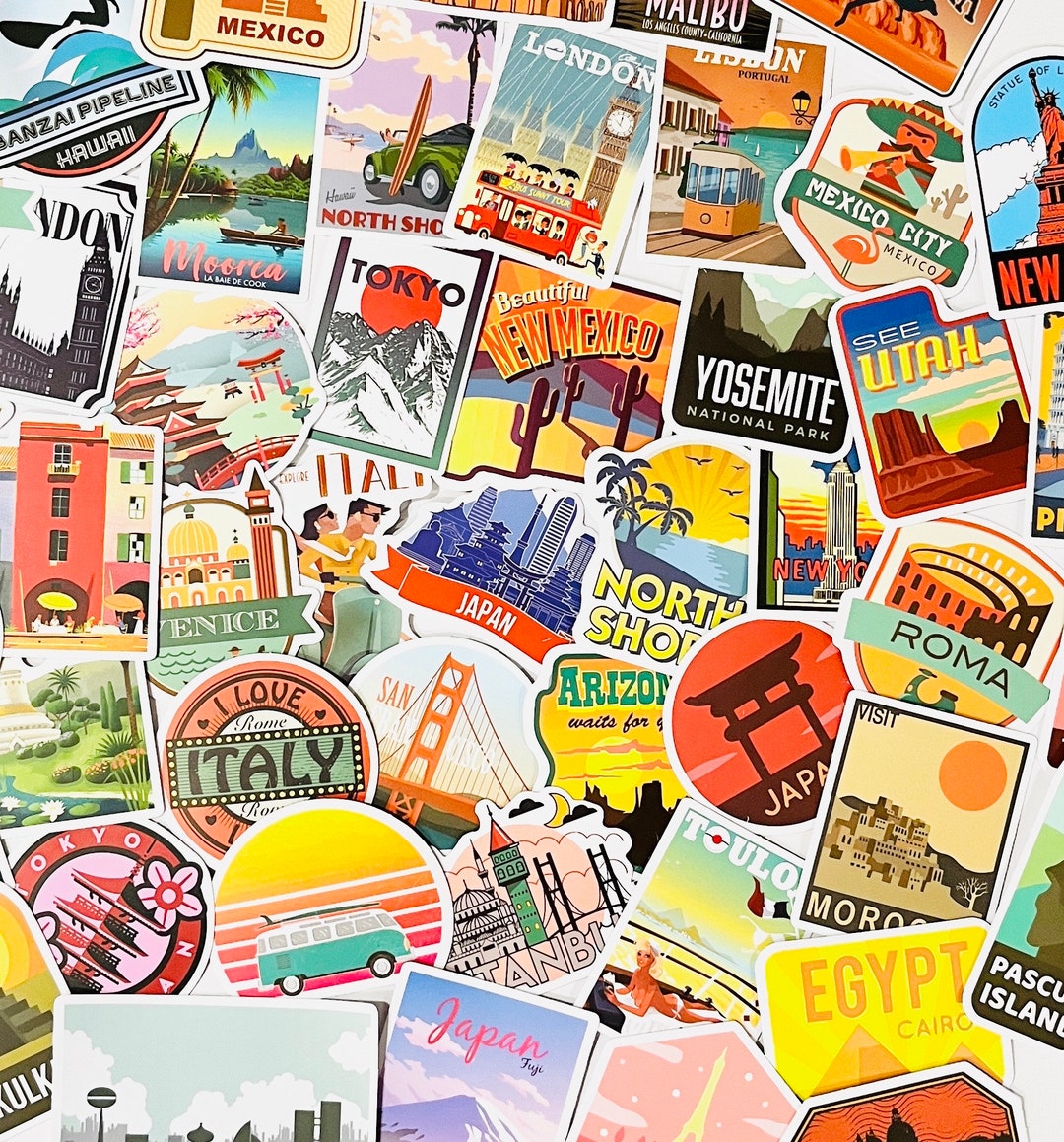 1 48 Pcs World Traveler Stickers, Party Favor, Stocking Stuffer, Japan ...