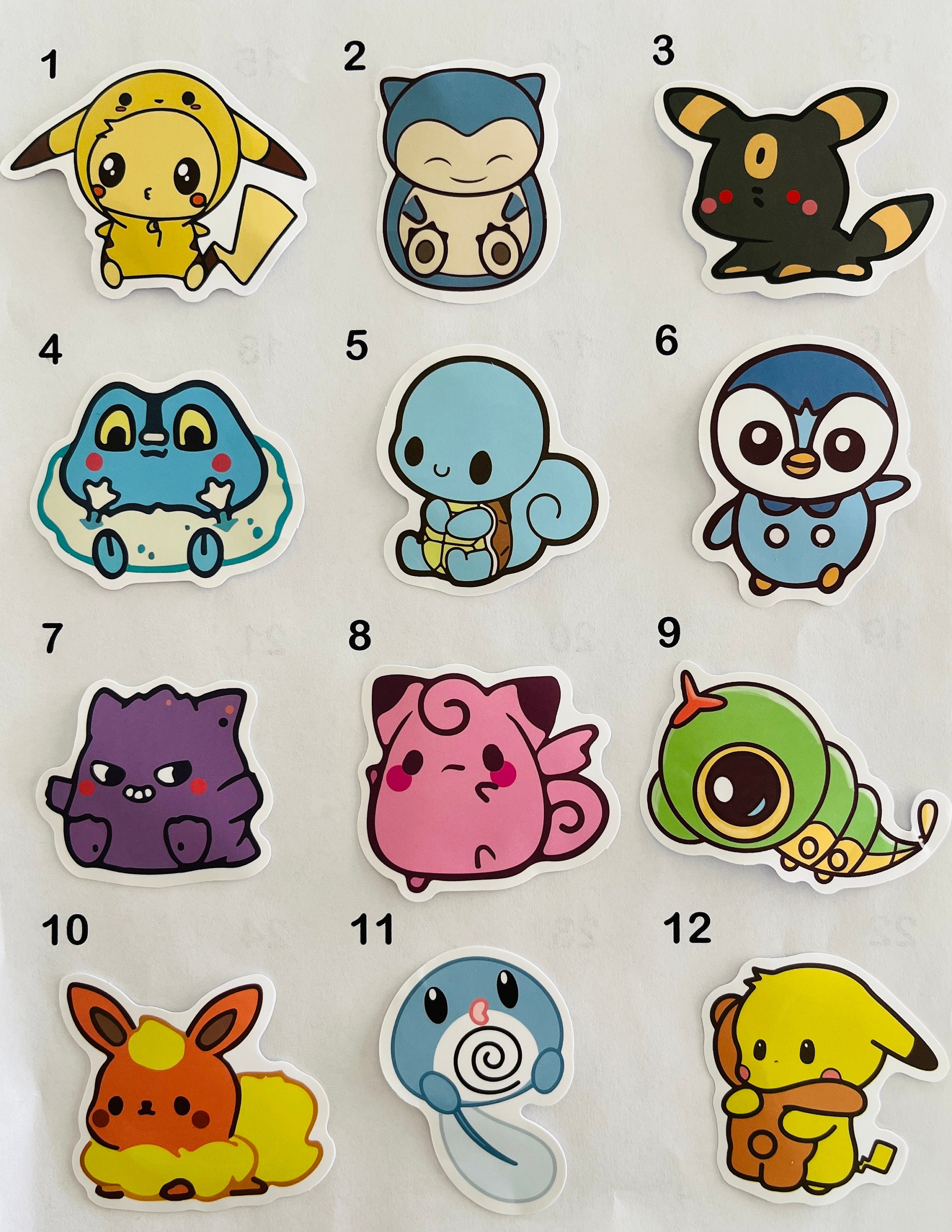 1-50 Pcs Pokemon Stickers Pikachu Mewtwo Squirtle - Etsy