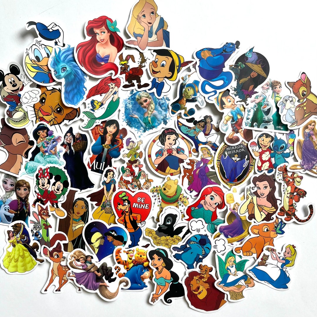 1-50 Pcs Disney Characters, Princesses, Mickey, Simba, Pinocchio, Alice ...