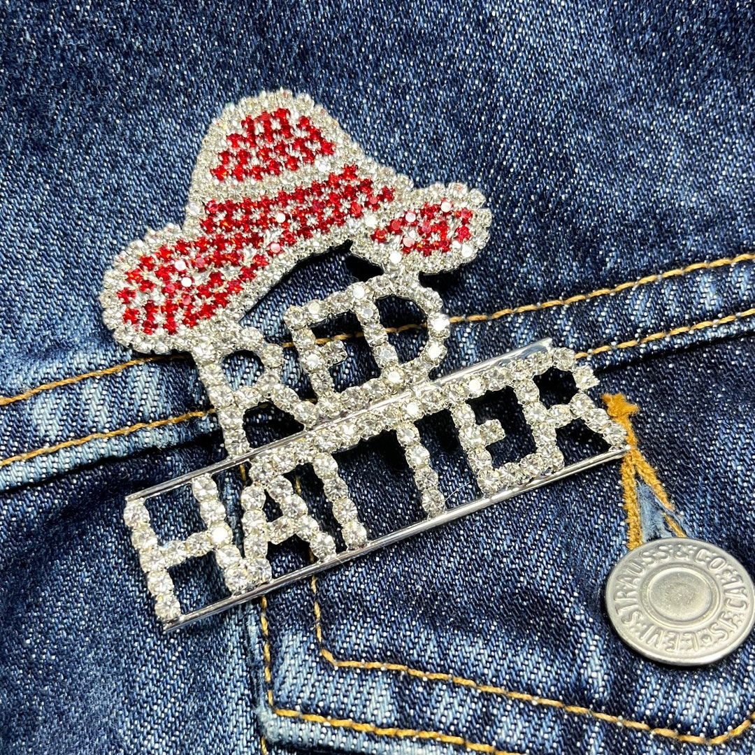 Red Hatter Pin Brooch Bling Rhinestone RHS Red Hat Society Queen, Lapel ...