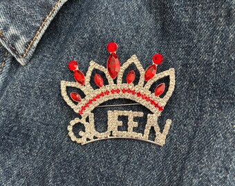 Red Hatter Vice Queen Pin Brooch Bling Rhinestone RHS Red Hat - Etsy