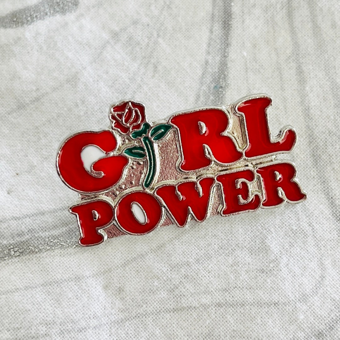 Girl Power Enamel Pin, Rose, Feminist, Believe, Strong, Empower ...