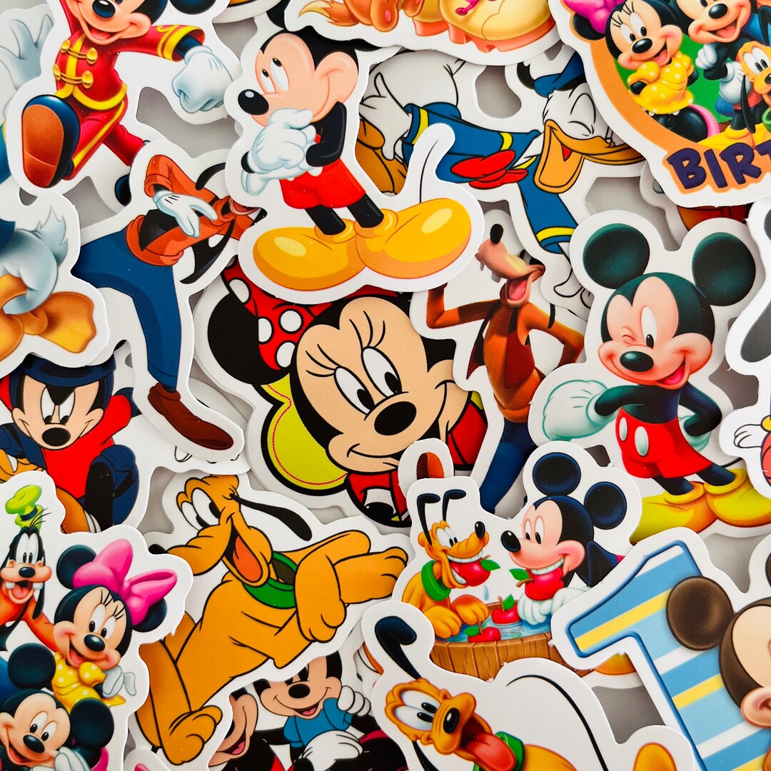 1- 50 Pcs Mickey and Friends Stickers, School Supplies, Party Favor ...