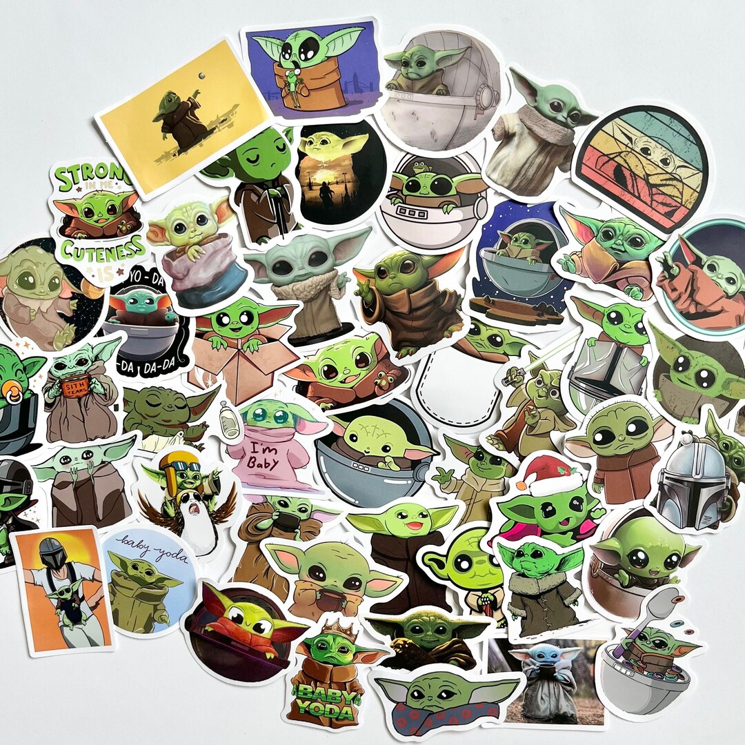 1-50 Grogu Baby Yoda Stickers, Mandalorian, Star Wars, Fan, Comicon ...