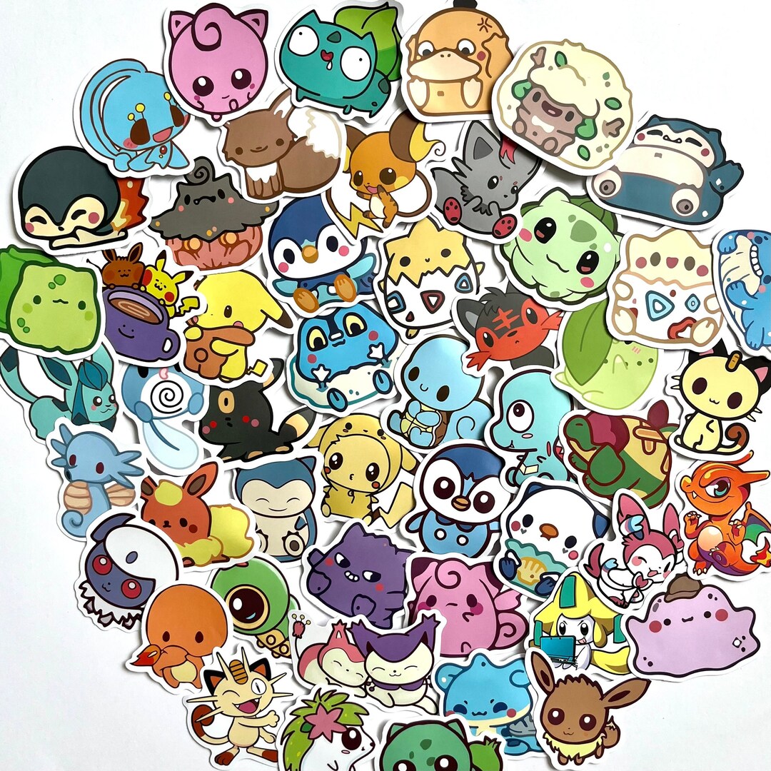 1-50 Pcs Pokemon Stickers, Pikachu, Mewtwo, Squirtle, Charizard ...