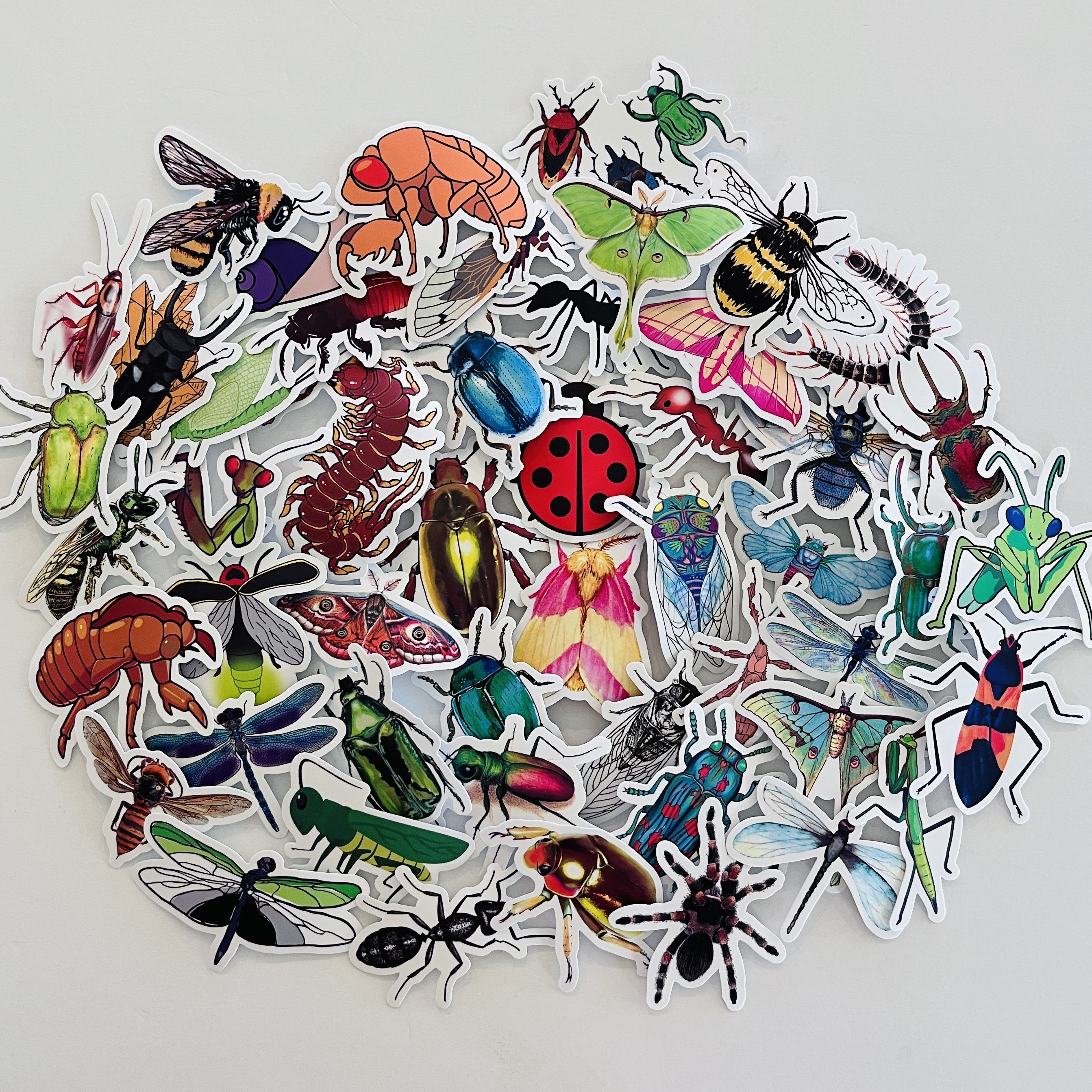 1 - 50 Pcs Bugs Insects Stickers, Party Favor, Piñata Stuffer, Stocking ...