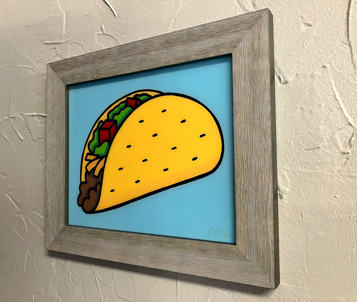 Taco Reverse Glass Painting - Etsy