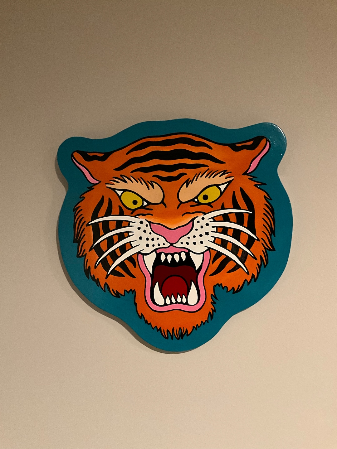 Tiger Head Cut Out. Hand Painted With Enamel Paint on 3/4” MDO. - Etsy