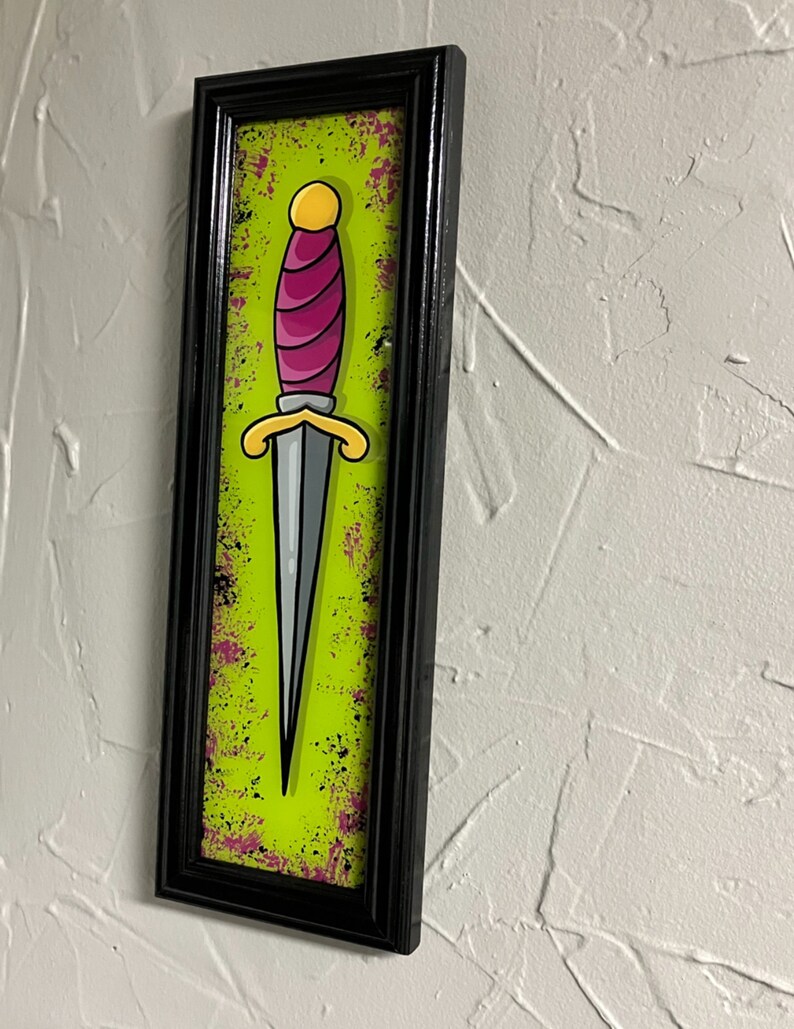 Dagger Reverse Glass Enamel Painting. - Etsy