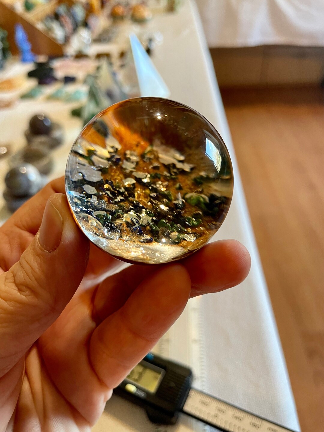 Azurite in Clear Quartz Spheres - Etsy