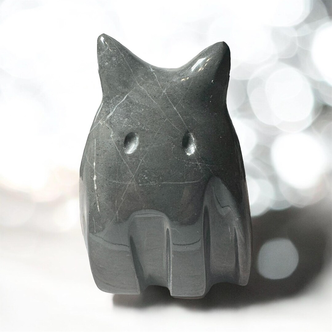 Large Marble Cat-ghost Carving From Mexico | Hand-carved Marble Spirit ...