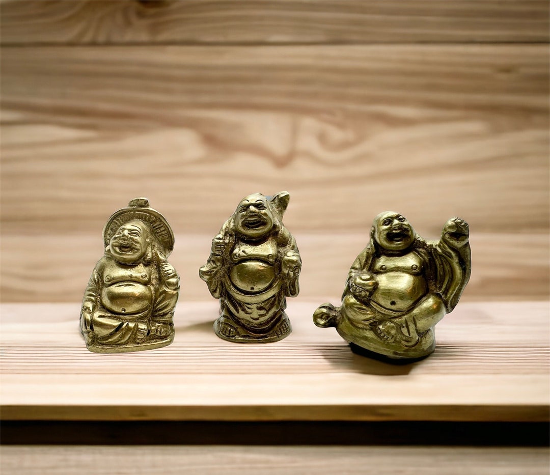 Joyful Laughing Buddha Brass Statue From India (1.5") | Symbol of ...