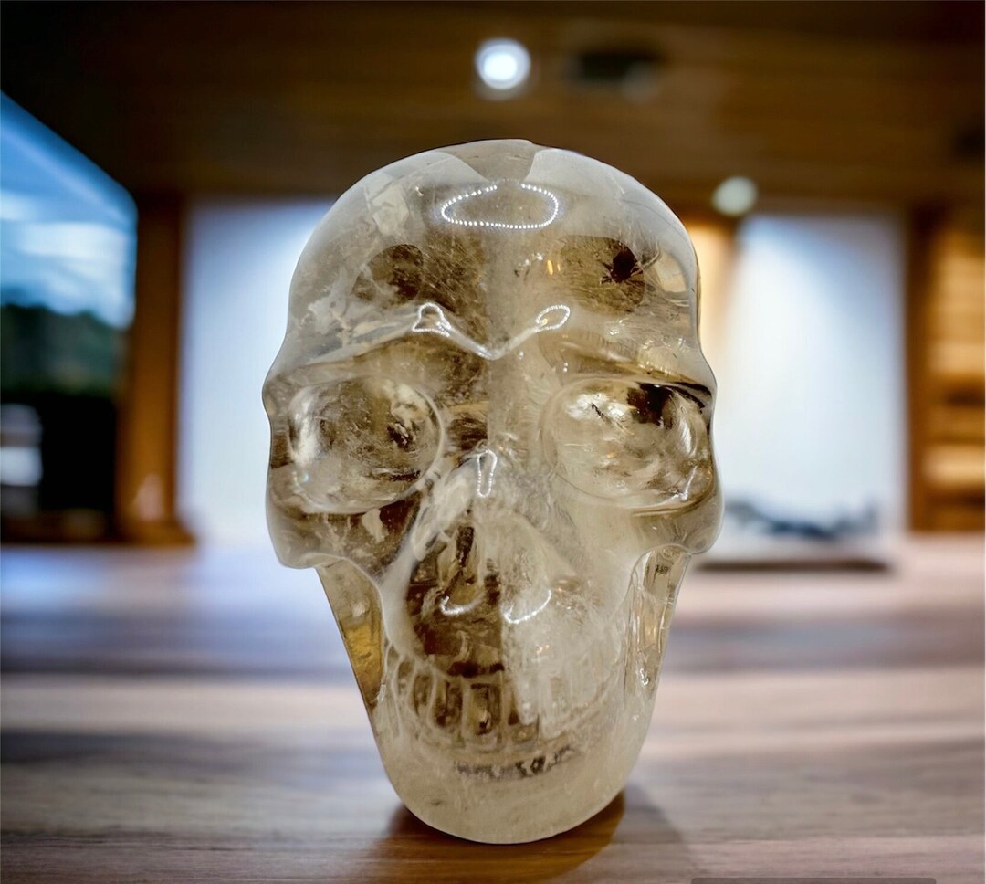 Rainbow Smokey Quartz Skull With Inclusions - Mystical Beauty for Your ...