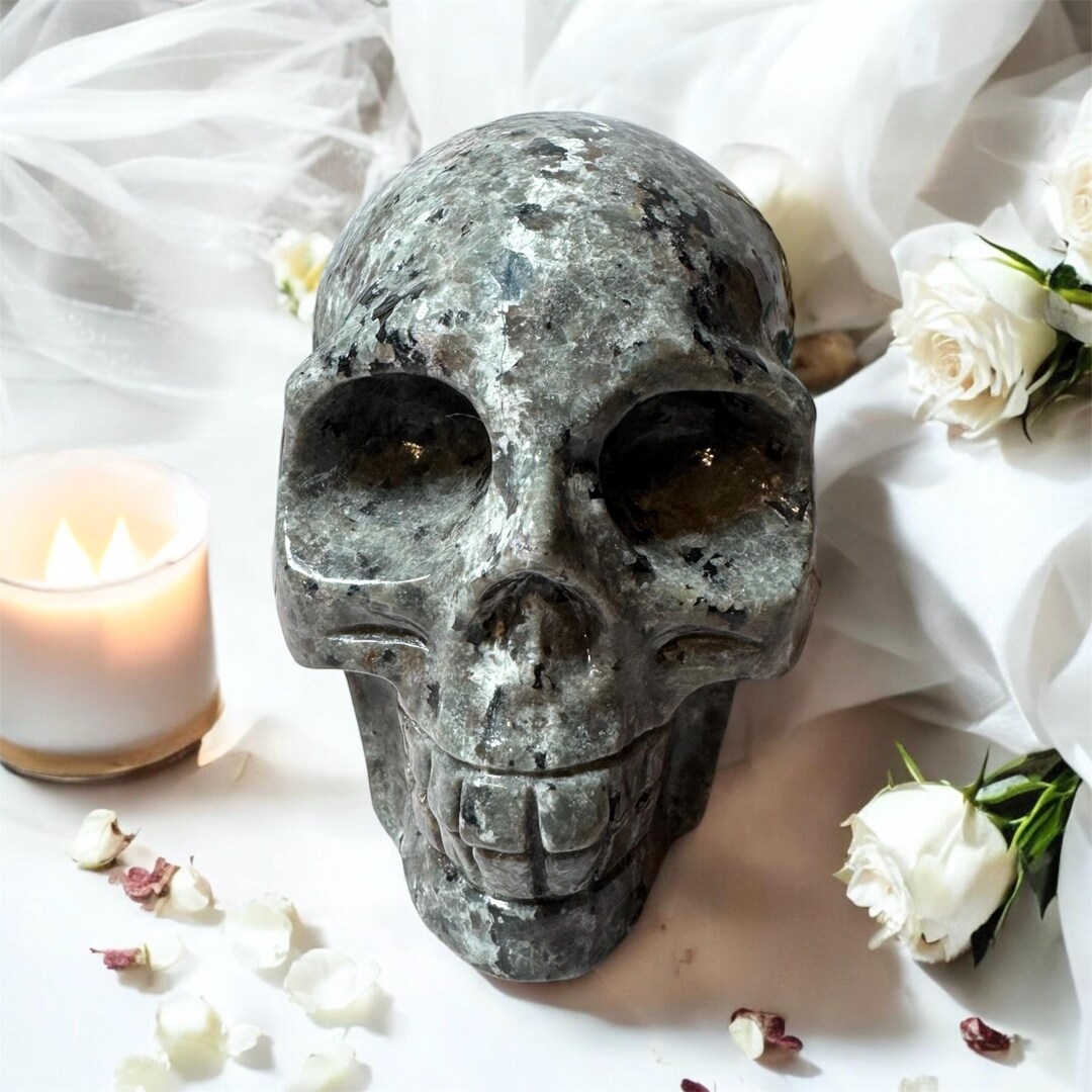 Large UV Reactive Firestone Skull|glowing Crystal for Energy, Protection, and Creativity - Etsy