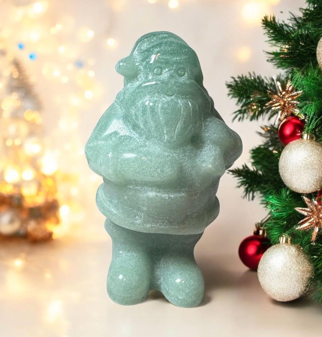 Crystal Santa Claus Figurine | Crystal Christmas Decor - Etsy