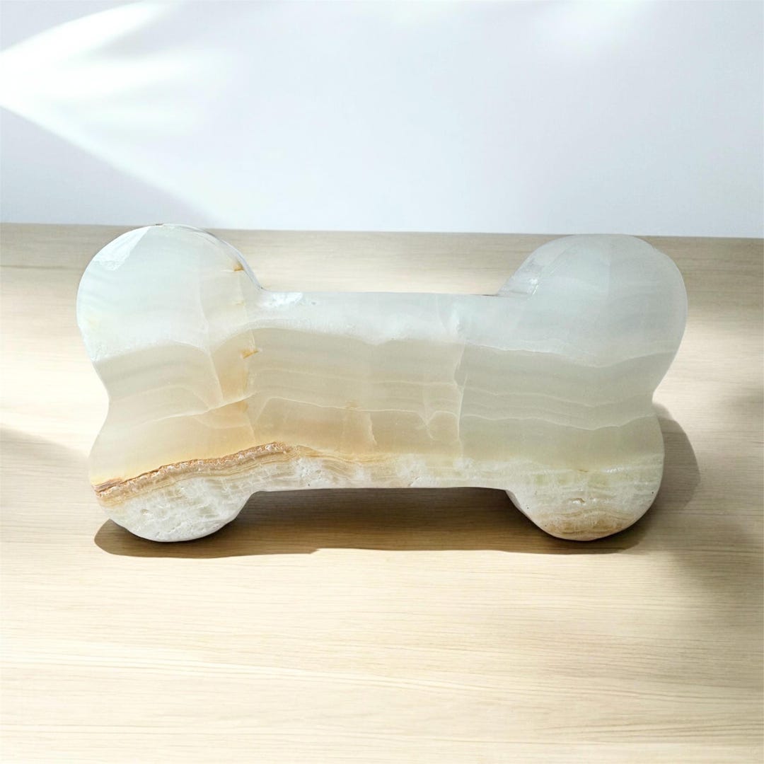 Hand-carved Onyx Dog Bone: Mexican Pet Decor, Crystal Collectible - Etsy