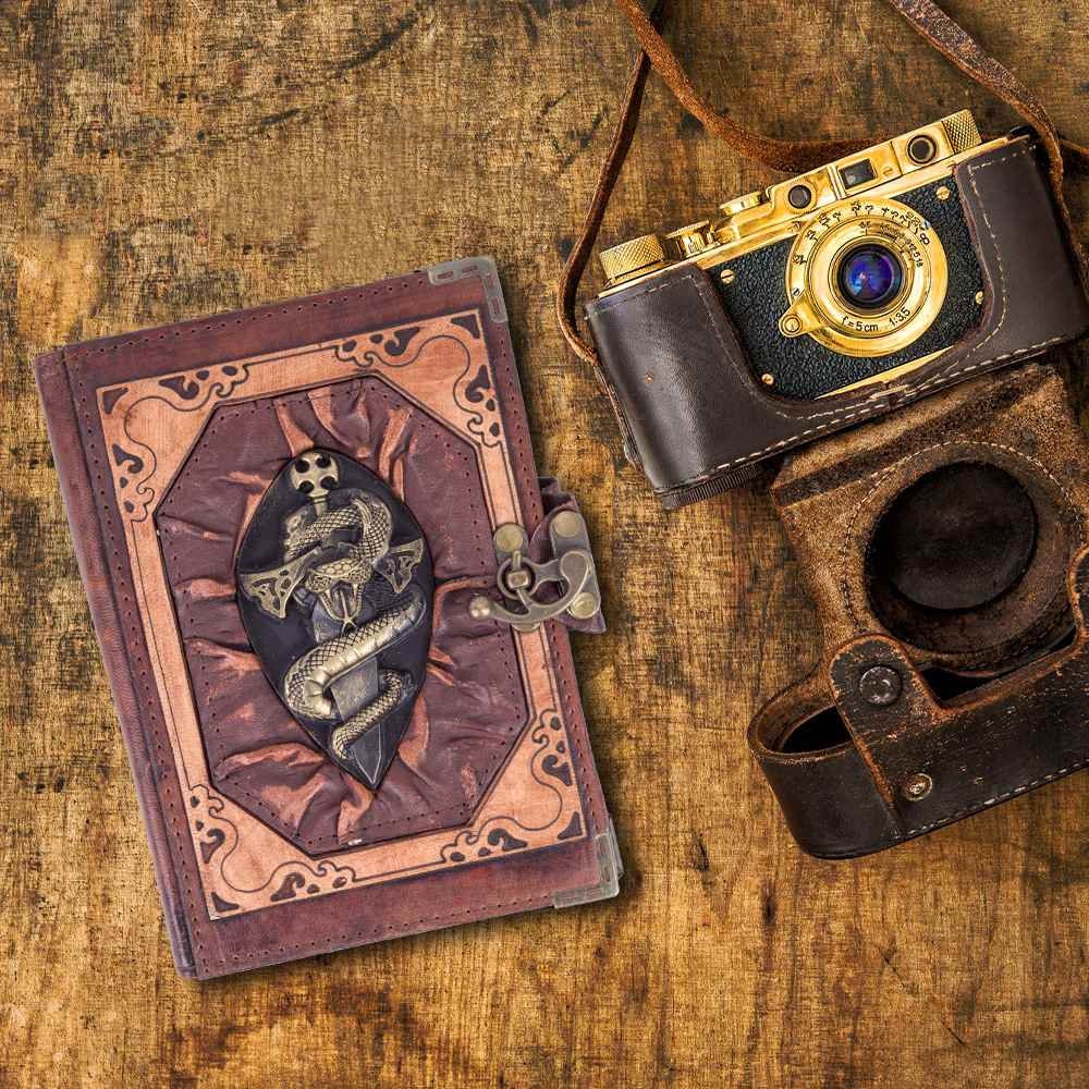 Refillable Leather Snake and Sword Journal - Etsy