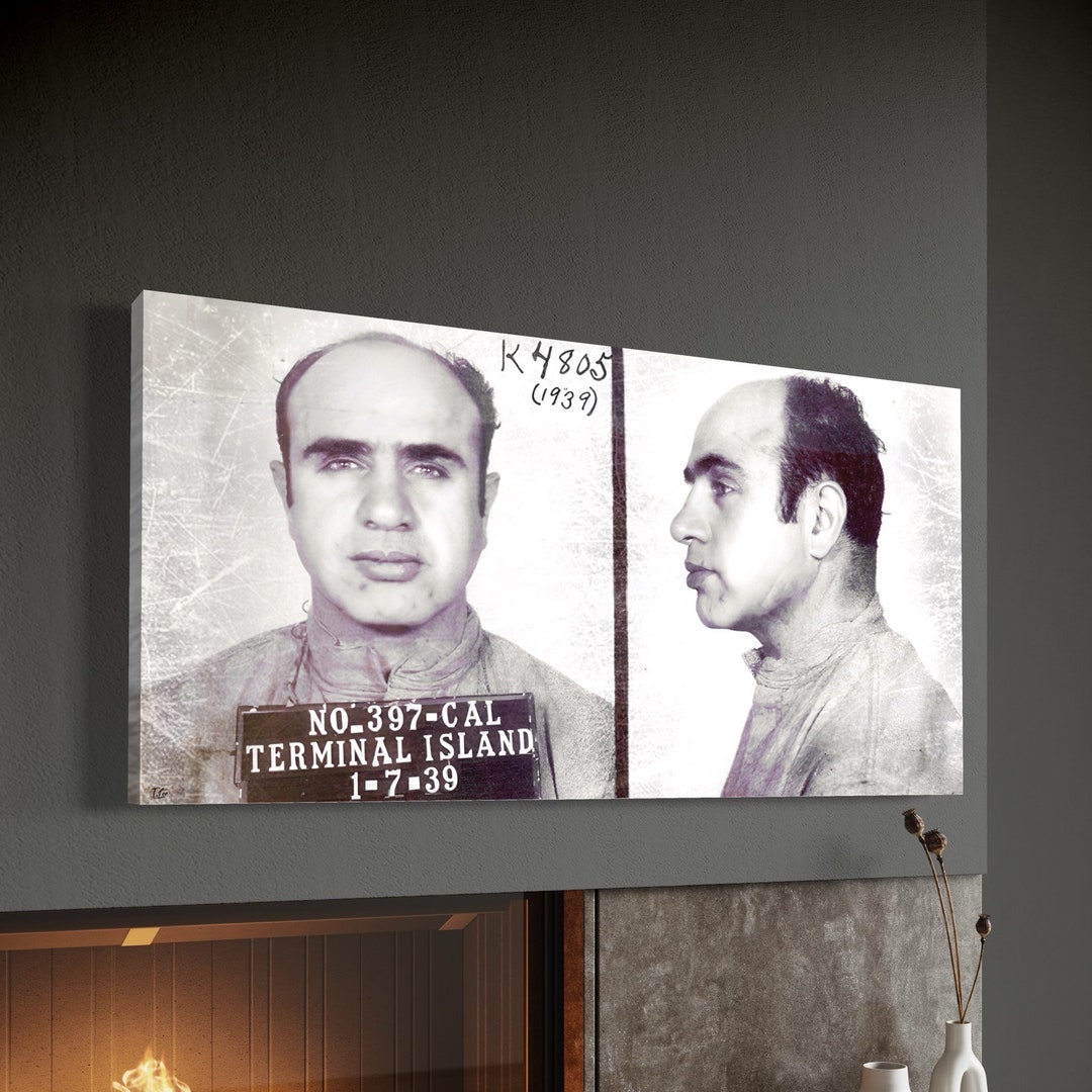 Al Capone Mugshot Canvas “1939” | Canvas Wall Art | Motivation ...