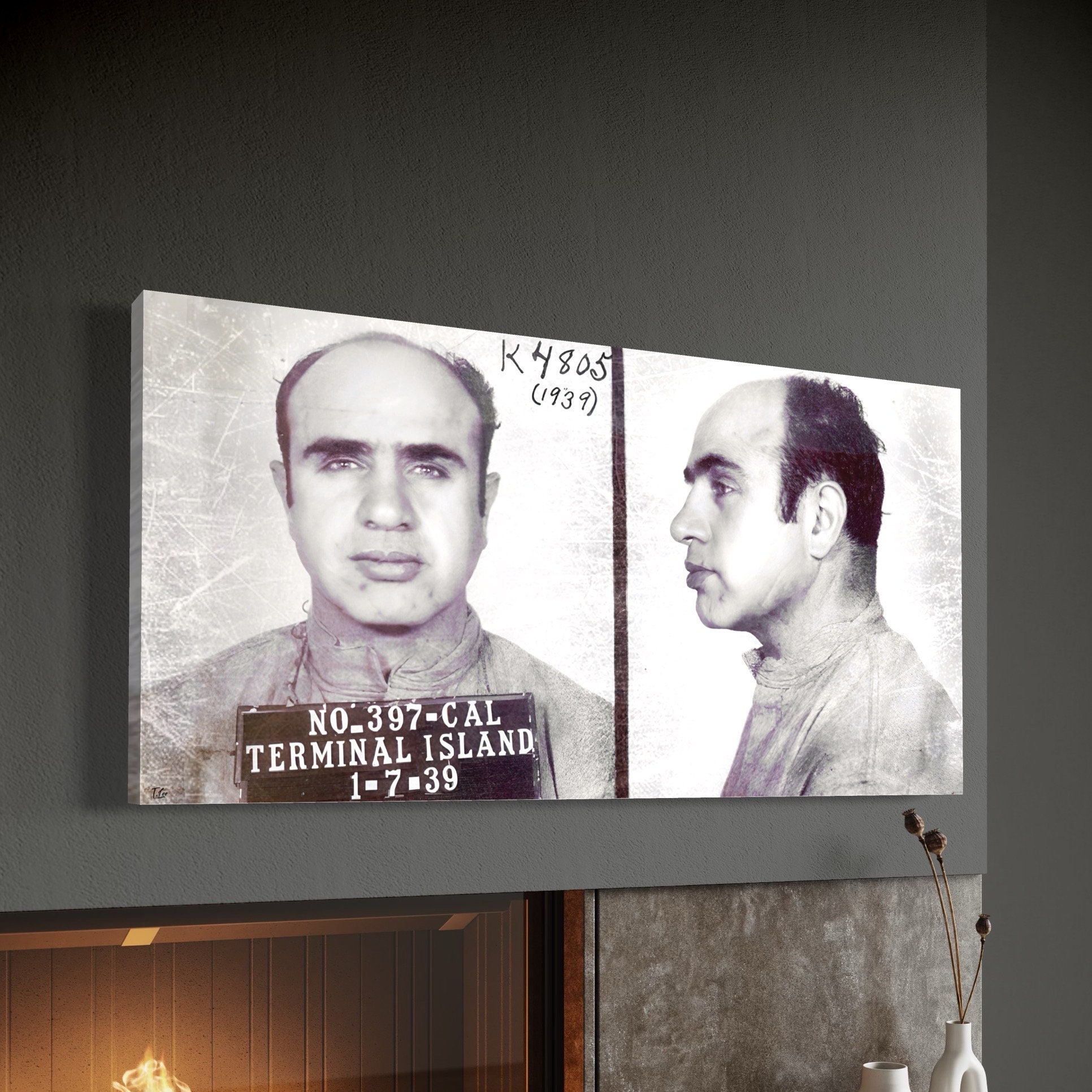 Al Capone Mugshot Canvas 1939 Canvas Wall Art Motivation Gangster - Etsy