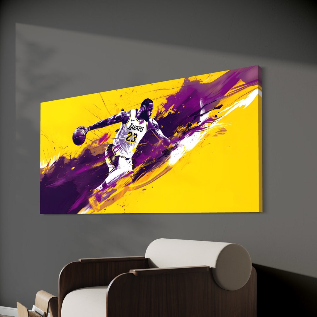 Lebron Canvas - Dribbles of Color | Canvas Wall Art - Etsy