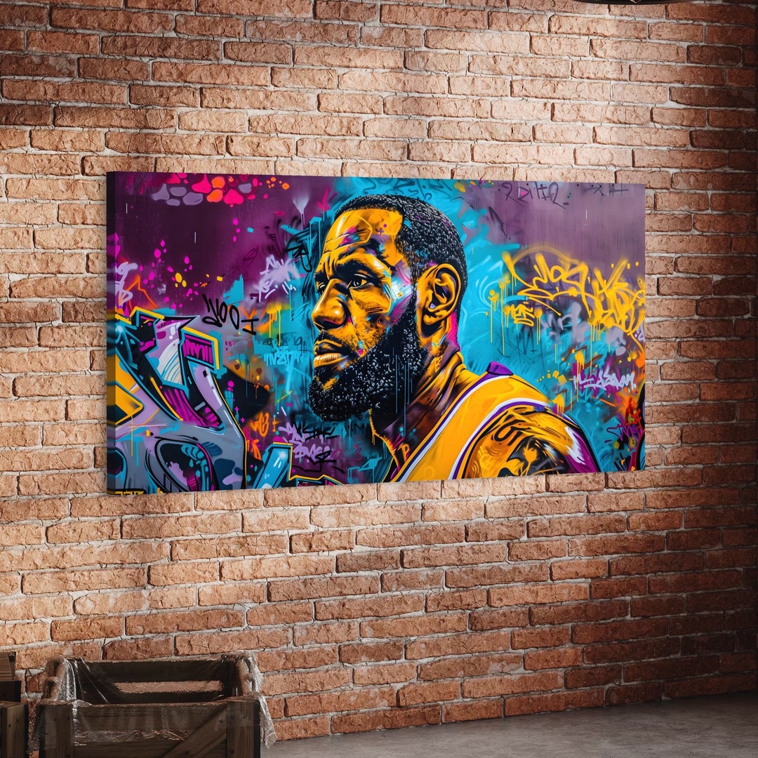 Lebron Canvas "legraffiti" | Canvas Wall Art | After Darkness Art - Etsy