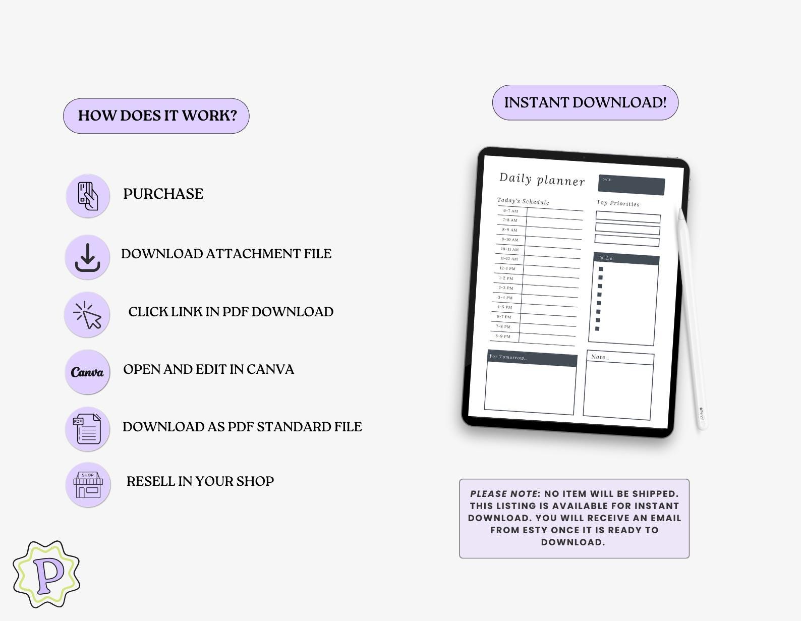 PLR Printables | Minimalist Printable Planner | Daily,weekly,monthly ...