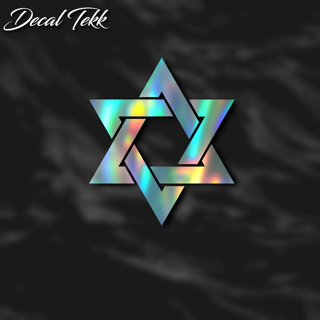 Star of David Decal Car, Truck, Windshield, Laptop, Vinyl, Holographic ...