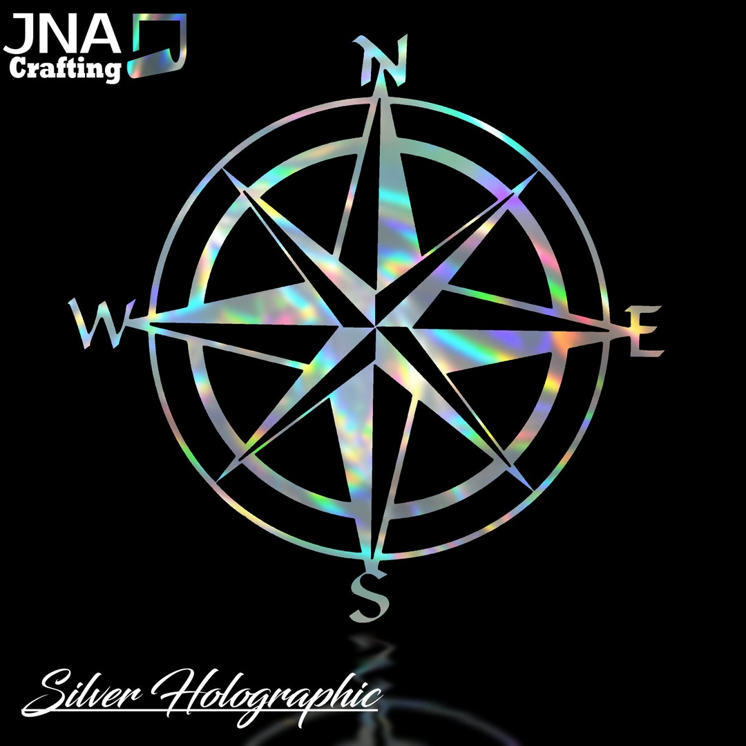 Compass Decal Car, Truck, Windshield, Laptop, Vinyl, Holographic, Decal ...