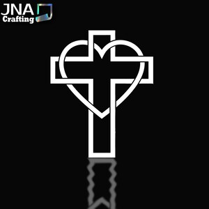 Cross Heart Decal Car, Truck, Windshield, Laptop, Vinyl, Holographic ...