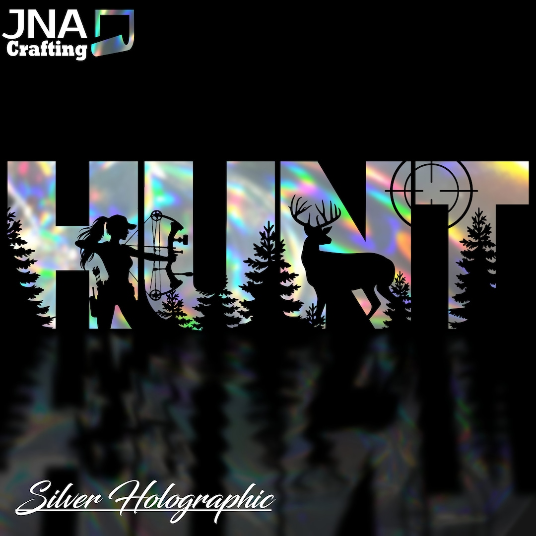 Female Hunt Decal Car, Truck, Windshield, Laptop, Vinyl, Holographic ...